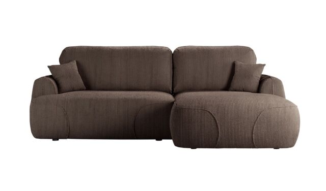 Satell right-hand corner sofa bed with medical foam, Poso 6 - brown by ...