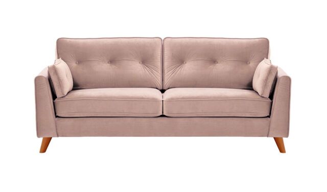 Magnus 3 Seater Sofa, lilac, Leg colour: aveo by SLF24 | ufurnish.com