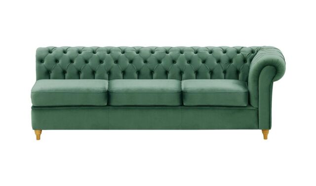 Chesterfield 3 Seater RHF Corner Modular Unit (3R), cream, Leg colour ...