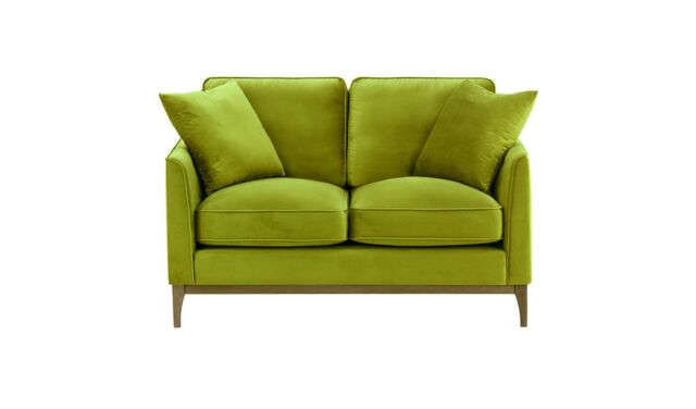 Linara 2 Seater Sofa, olive green, Leg colour: wax black by SLF24 ...