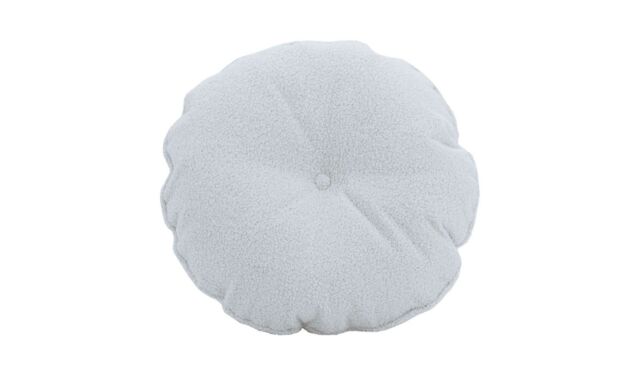 Round Single Button Boucle Cushion, boucle grey by SLF24 | ufurnish.com