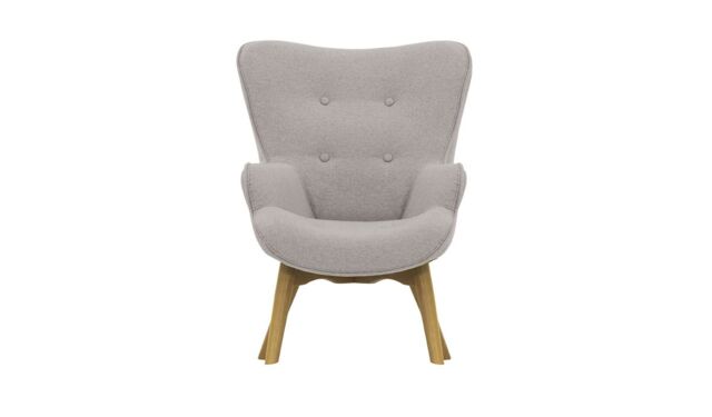 Ducon Mini Children's Wingback Chair, grey, Leg colour: like oak by ...