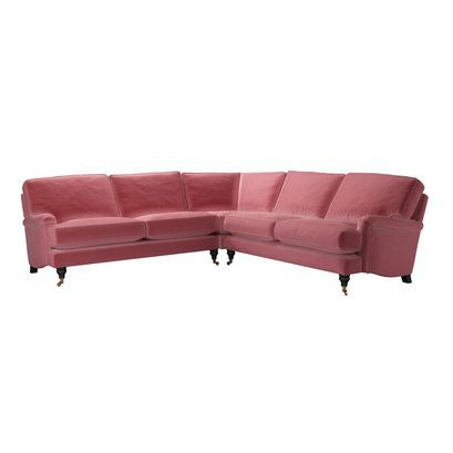 Bluebell Large Corner Sofa in Dusty Rose Cotton Matt Velvet - sofa.com ...