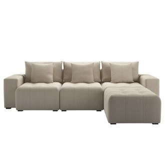 Romy Complete Set with Footstool in Wishful Vermeer Linen - sofa.com by ...