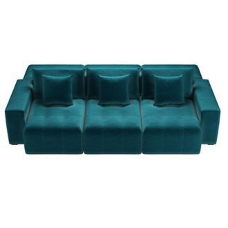 Romy Double sided Sofa in Deep Turquoise Cotton Matt Velvet - sofa.com ...