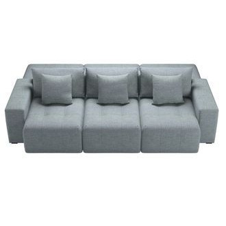 Romy Double sided Sofa in Cornflower Silky Jacquard Weave - sofa.com by sofa.com | ufurnish.com