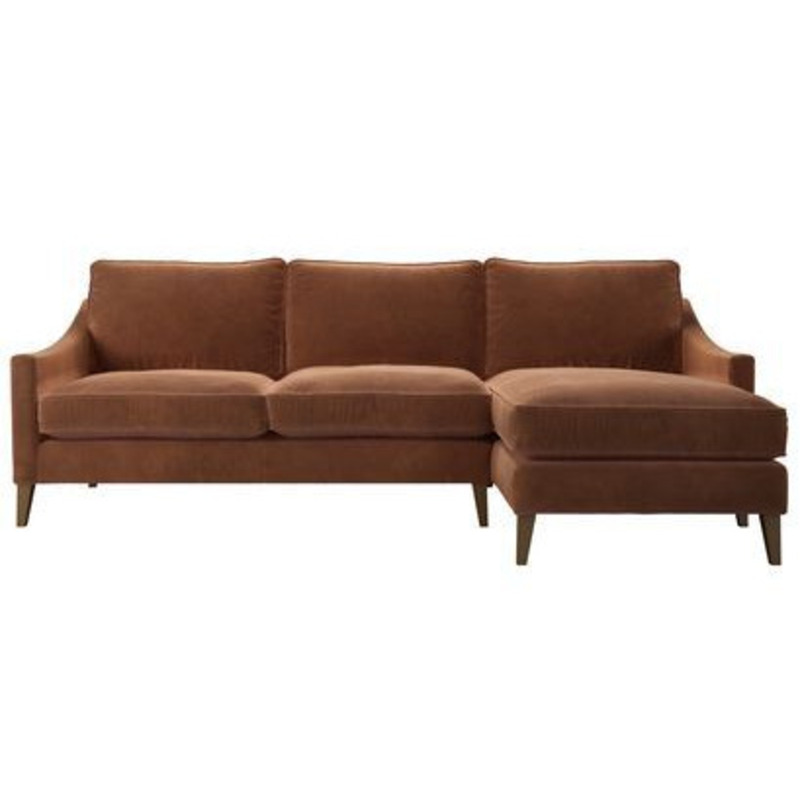 Iggy Medium RHF Chaise Sofa in Cinnamon Smart Velvet - sofa.com by sofa.com | ufurnish.com