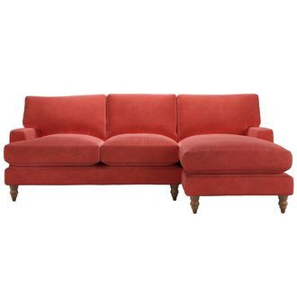 Isla Medium RHF Chaise Sofa in Wild Raspberry Smart Velvet - sofa.com ...