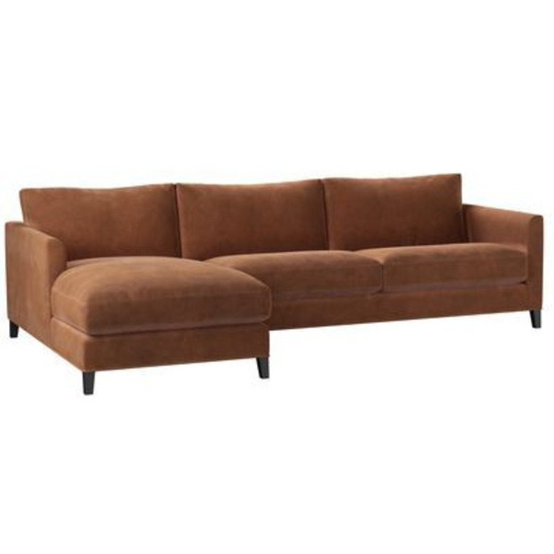 Izzy Large LHF Chaise Sofa in Cinnamon Smart Velvet - sofa.com by sofa ...