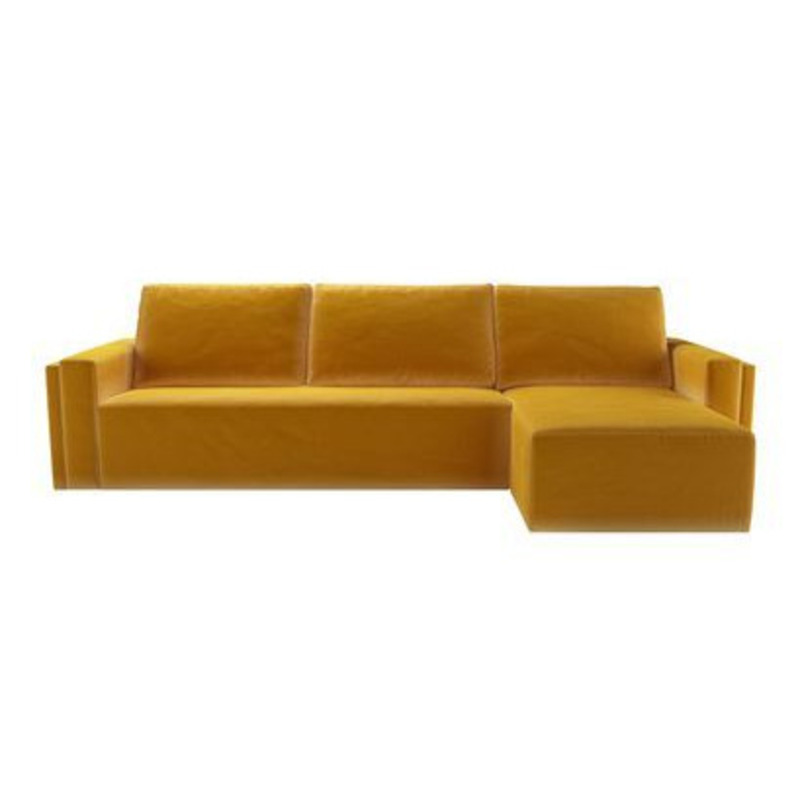 Oswald Right Hand Open End Corner Sofa in Butterscotch Pure Cotton Matt ...