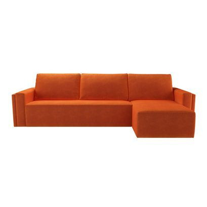 Oswald Right Hand Open End Corner Sofa in Paprika Smart Velvet - sofa ...