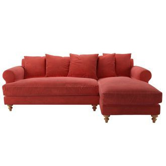 Teddy RHF Chaise Sofa in Wild Raspberry Smart Velvet - sofa.com by sofa ...
