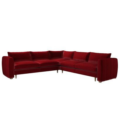 Tiffany Medium Corner Sofa in Claret Cotton Matt Velvet - sofa.com by ...