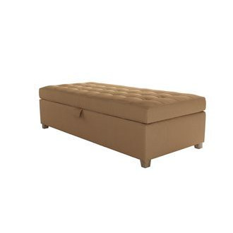 Club Large Rectangular Storage Footstool in Pecan Brushed Linen Cotton ...