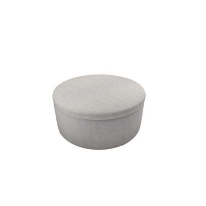 Luna Large Round Storage Footstool in Rye Baylee Viscose Linen - sofa ...