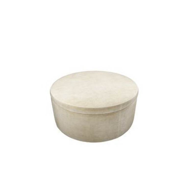 Luna Large Round Storage Footstool in Apollo Easy Care Velvet - sofa ...