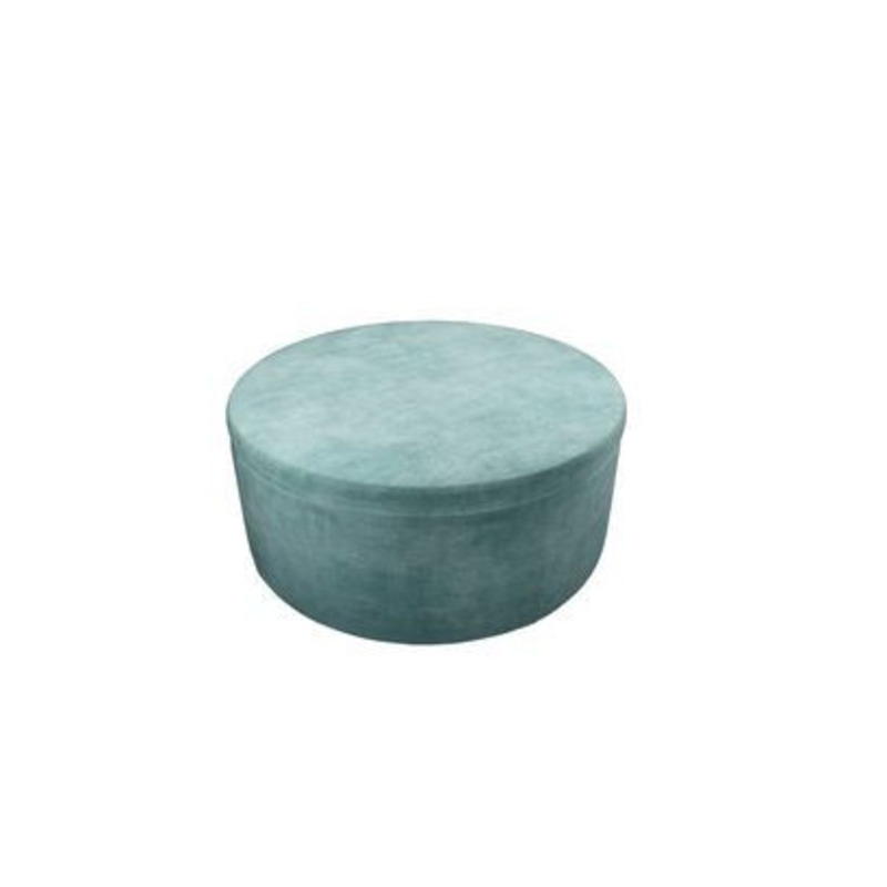 Luna Large Round Storage Footstool in Santorini Easy Care Velvet - sofa ...