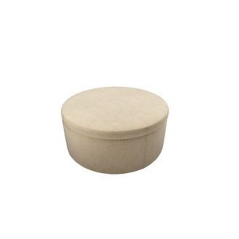 Luna Large Round Storage Footstool in Nordic Pine Hygge Chunky Weave ...
