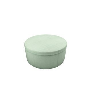 Luna Large Round Storage Footstool in Miami House Herringbone Weave ...