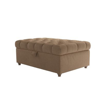 Valentin Medium Rectangular Storage Footstool in Spiced Latte Cotton ...