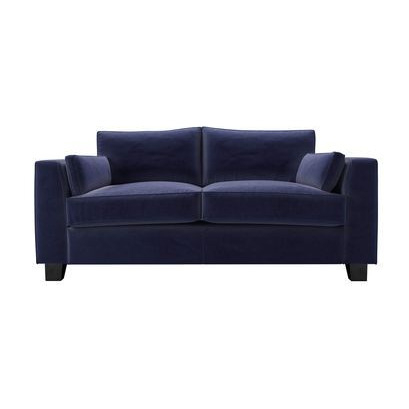 Bowie 2.5 Seat Sofa in Prussian Blue Cotton Matt Velvet - sofa.com by ...