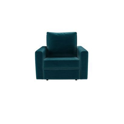 Long Island Recliner Chair in Deep Turquoise Cotton Matt Velvet - sofa ...