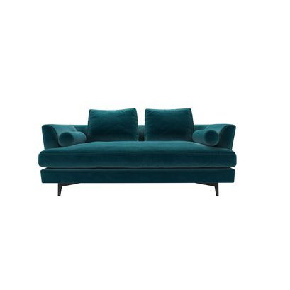 Larsen 2 Seat Sofa in Deep Turquoise Cotton Matt Velvet - sofa.com by ...