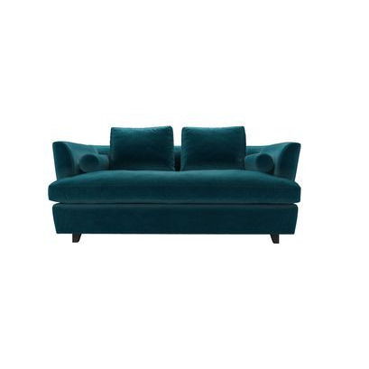Larsen Two And A Half Seat Sofa Bed in Deep Turquoise Pure Cotton Matt ...