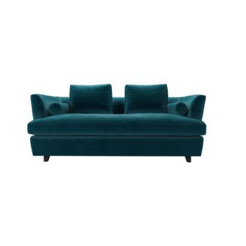 Larsen Three Seat Sofa Bed in Deep Turquoise Pure Cotton Matt Velvet ...