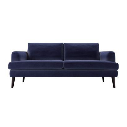 Reuben 3 Seat Sofa in Prussian Blue Cotton Matt Velvet - sofa.com by ...