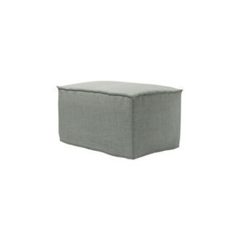 Anders Small Rectangular Footstool in Sea Glass Baylee Viscose Linen ...