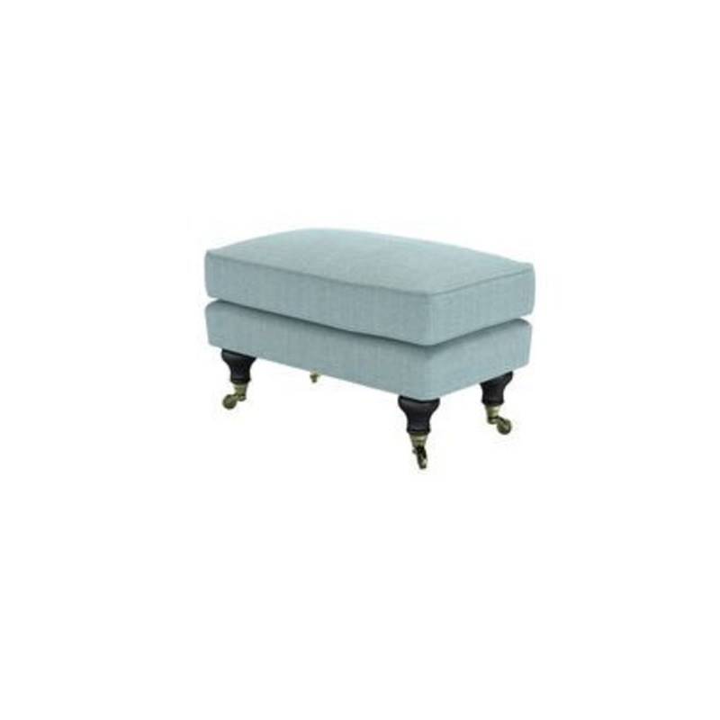 Bluebell Small Rectangular Footstool in Coastal House Herringbone Weave ...
