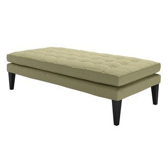 Club Large Rectangular Footstool in Cardamon Brushed Linen Cotton ...