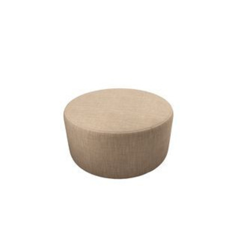 Luna Large Round Footstool in Driftwood Baylee Multi-Tone Viscose Linen ...