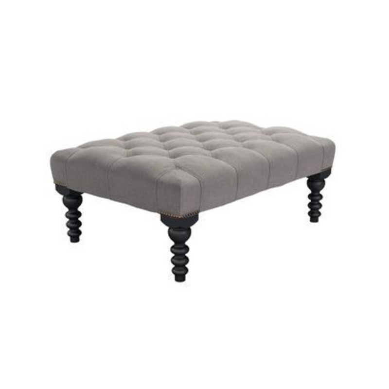 Valentin Medium Rectangular Footstool in Pigeon Grey Easy Cotton - sofa ...