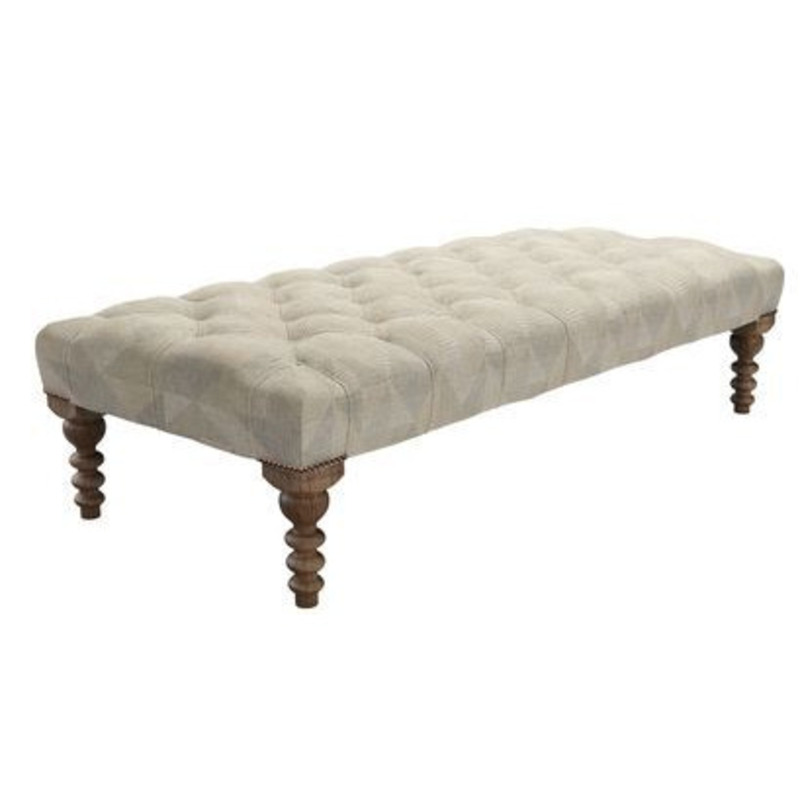 Valentin Large Rectangular Footstool in Sandstorm Pyramid Textured ...