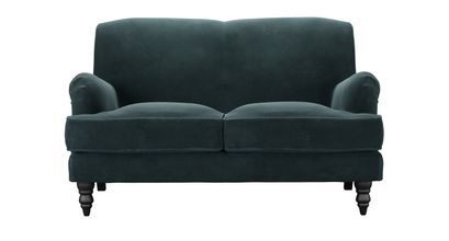 Snowdrop 2 Seat Sofa in Deep Forest Aquaclean Clever Velvet - sofa.com ...