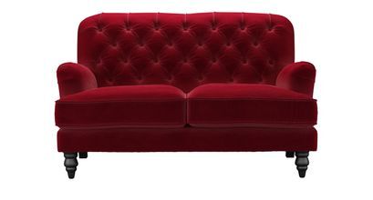 Snowdrop Button Back 2 Seat Sofa in Malbec Cotton Matt Velvet - sofa ...