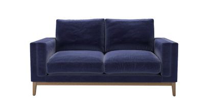 Costello 2 Seat Sofa in Prussian Blue Cotton Matt Velvet - sofa.com by ...