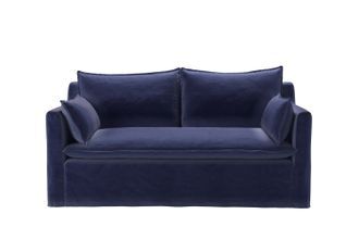Anders 2 Seat Sofa in Prussian Blue Cotton Matt Velvet - sofa.com by ...