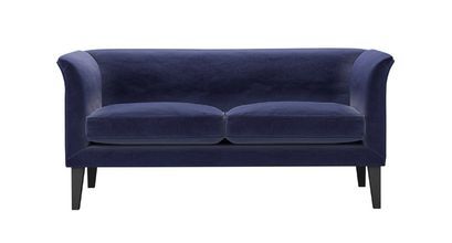 Fingal 2 Seat Sofa in Prussian Blue Cotton Matt Velvet - sofa.com by ...