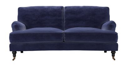 Bluebell 2.5 Seat Sofa in Prussian Blue Cotton Matt Velvet - sofa.com ...