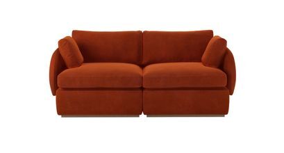 Ren 2 Seat Sofa in Brick Aquaclean Clever Velvet - sofa.com by sofa.com ...