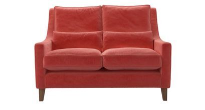Iggy High Back 2 Seat Sofa in Dusty Rose Cotton Matt Velvet - sofa.com ...