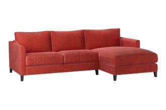 Izzy Small RHF Chaise Sofa in Wild Raspberry Smart Velvet - sofa.com by ...