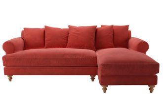 Teddy RHF Chaise Sofa in Wild Raspberry Smart Velvet - sofa.com by sofa ...