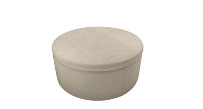 Luna Large Round Storage Footstool in Cashew Baylee Viscose Linen ...