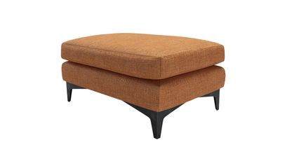 Lars Medium Rectangular Footstool in Terracotta Florence Textured Weave ...