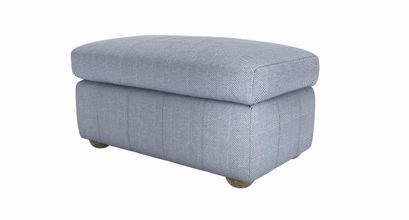 Tiffany Slim Medium Rectangular Footstool in Uniform House Herringbone ...