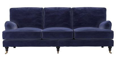 Bluebell 4 Seat Sofa in Prussian Blue Cotton Matt Velvet - sofa.com by ...